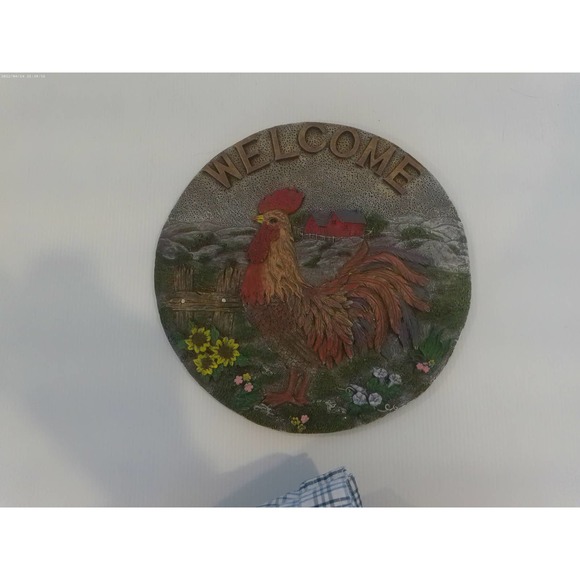 Unknown | Wall Decor | Rooster Welcome Plaque With Yellow Sunflowers ...